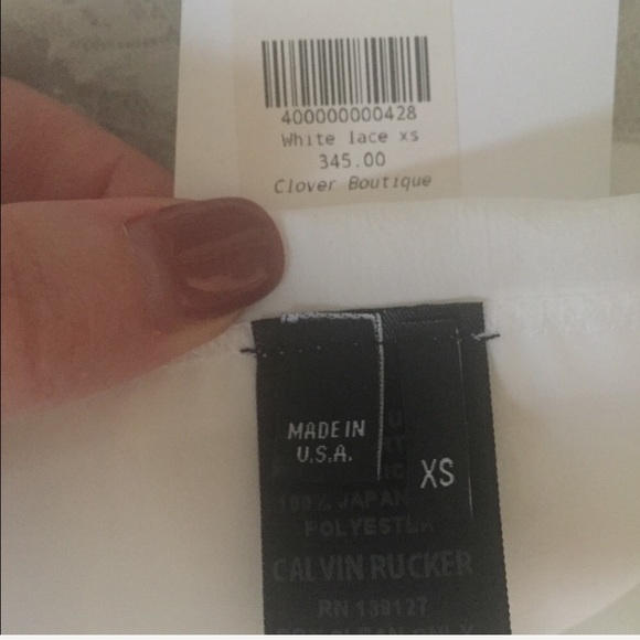 Calvin Rucker | Tops | Retail 345 Calvin Rucker White Lace | Poshmark